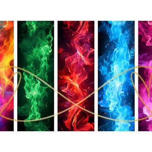 Fire and Flames, Neon Printable Bookmarks Bundle, Set of 25 PNG/JPG ...
