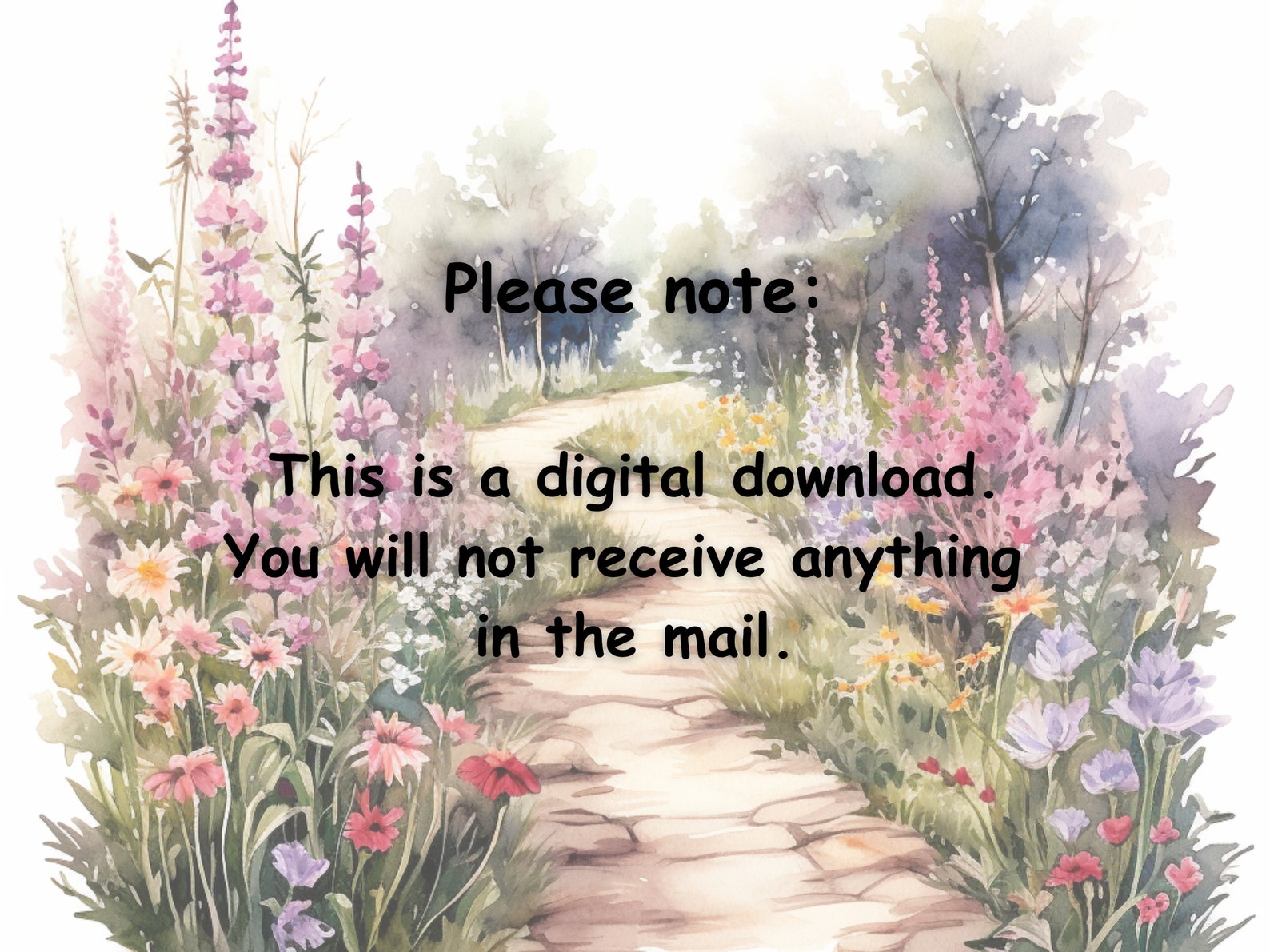 Watercolor Garden Path Clipart: Floral PNG Bundle (digital Download) - Etsy