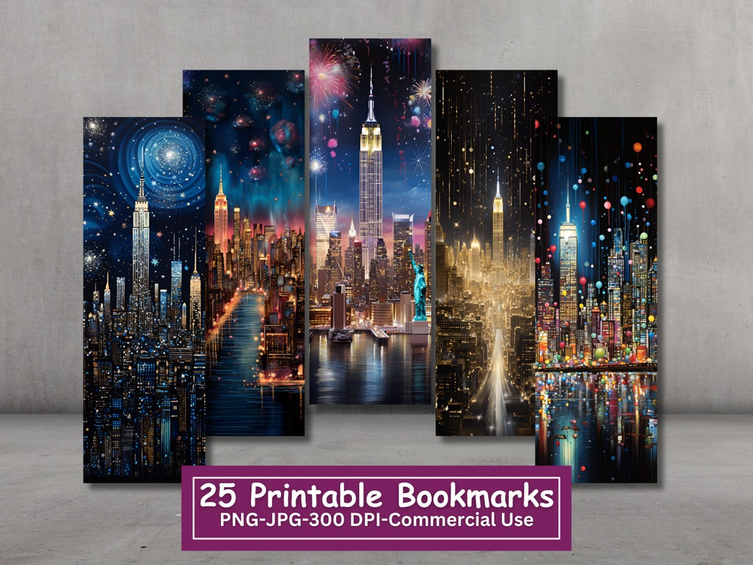 Fantasy City Printable Bookmarks Bundle, Set of 25 PNG/JPG Bookmark ...