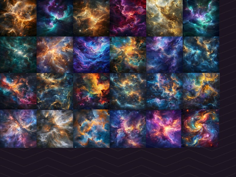 Nebula Backgrounds: 64 Colorful Space Digital Papers (digital Download ...
