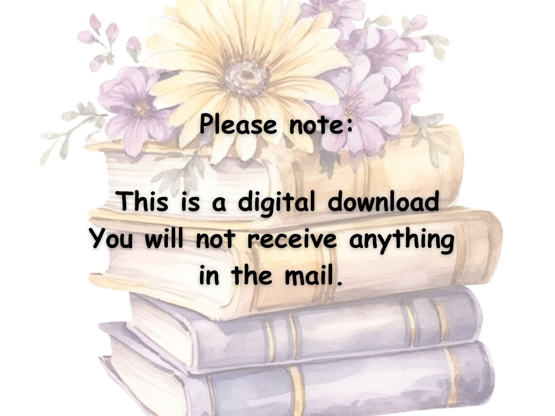 Floral Boho Chic Book Clipart Set of 10 Nursery Art Instant - Etsy