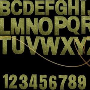 Olive Green Glitter Alphabet and Numbers Clipart (digital Download) - Etsy