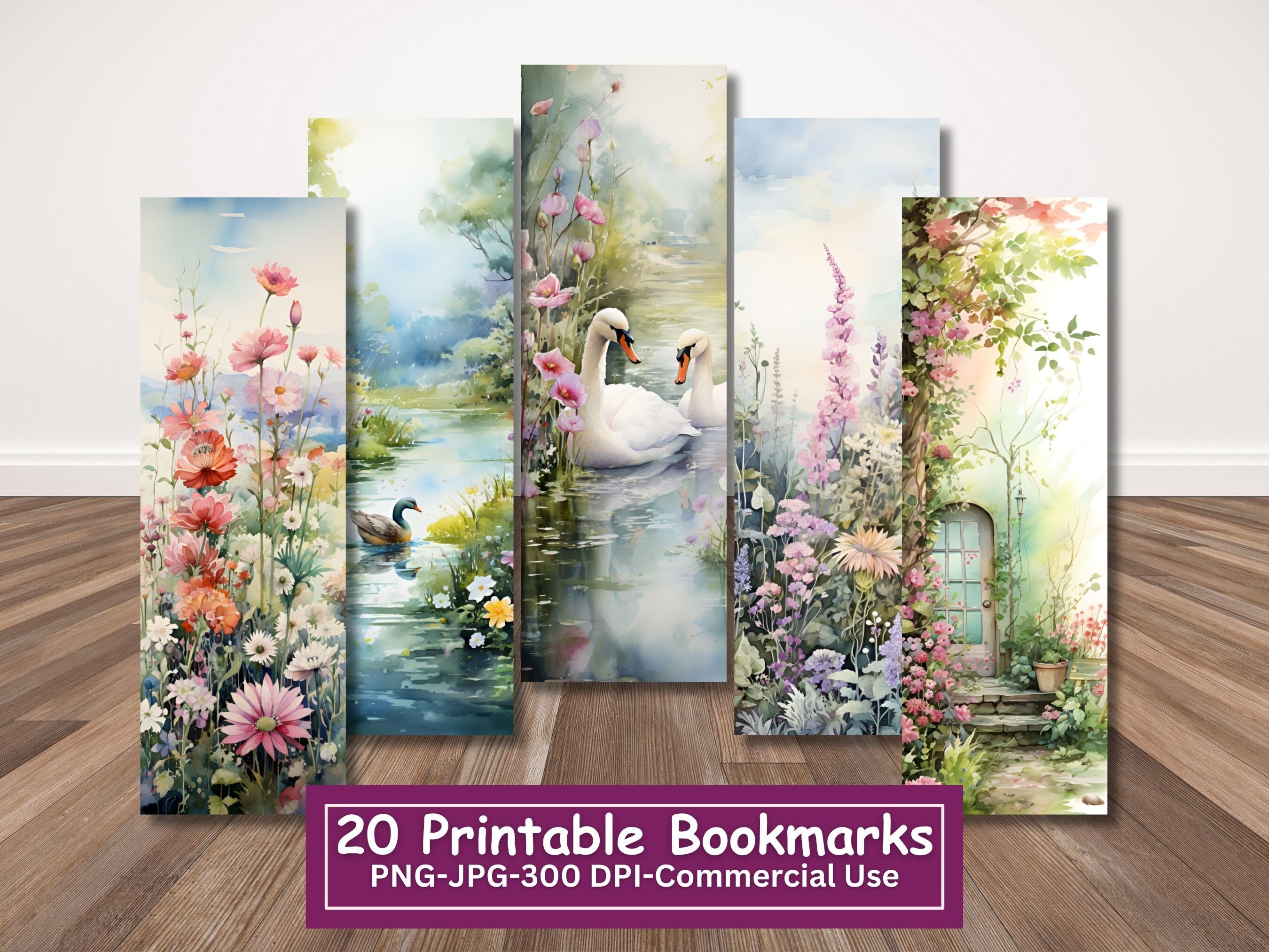 Garden Printable Bookmarks Bundle Set of 20 Pngsjpg Sheets - Etsy UK