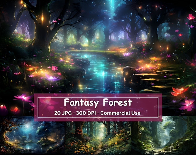 5 Enchanted Forest Wall Art Enchanted Forest Printable Digital Art ...