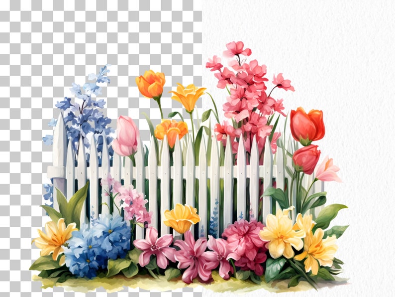 Spring Garden Clipart Bundle: Floral PNG Images for Commercial Use ...