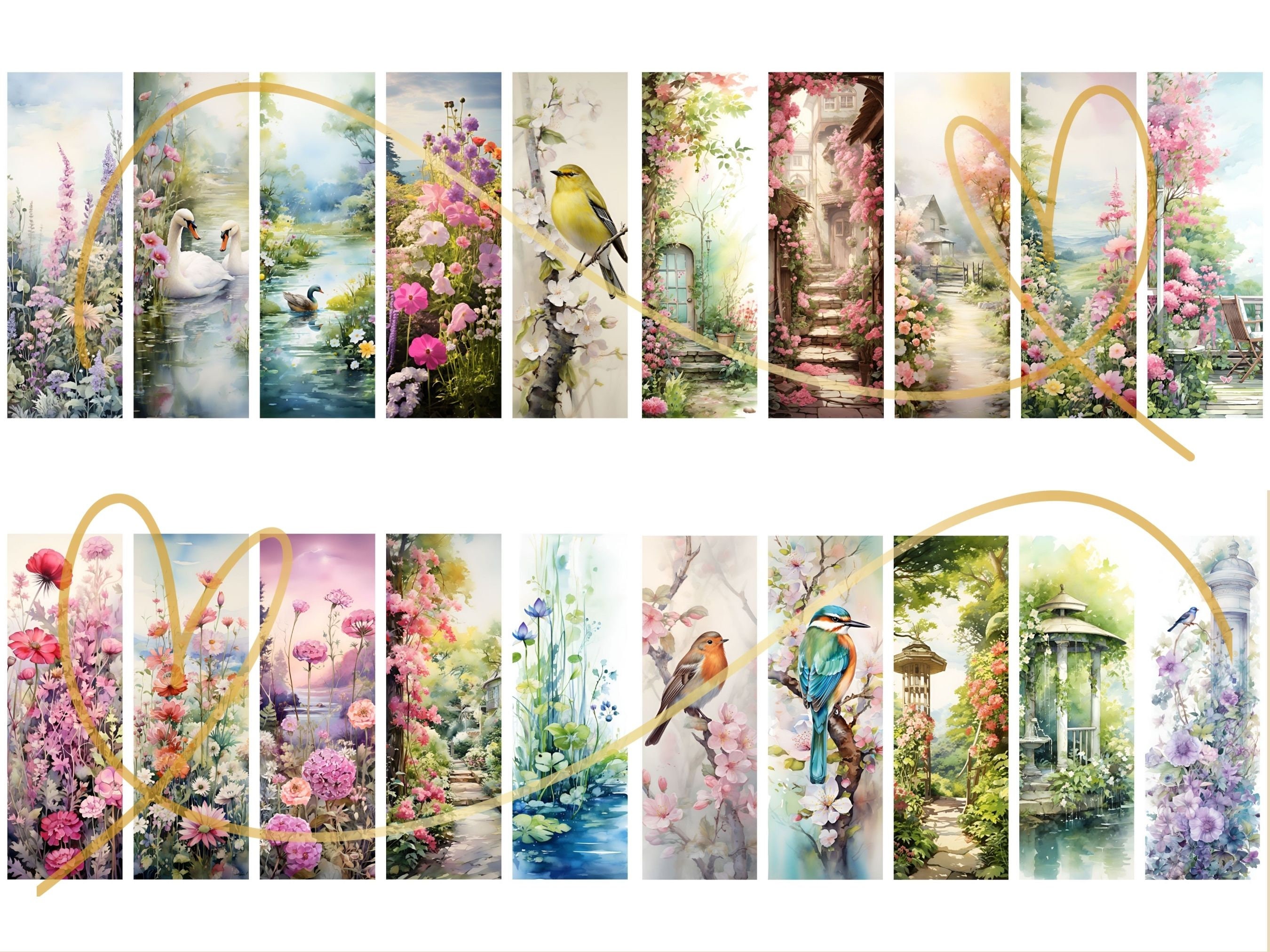 Garden Printable Bookmarks Bundle Set of 20 Pngsjpg Sheets - Etsy UK