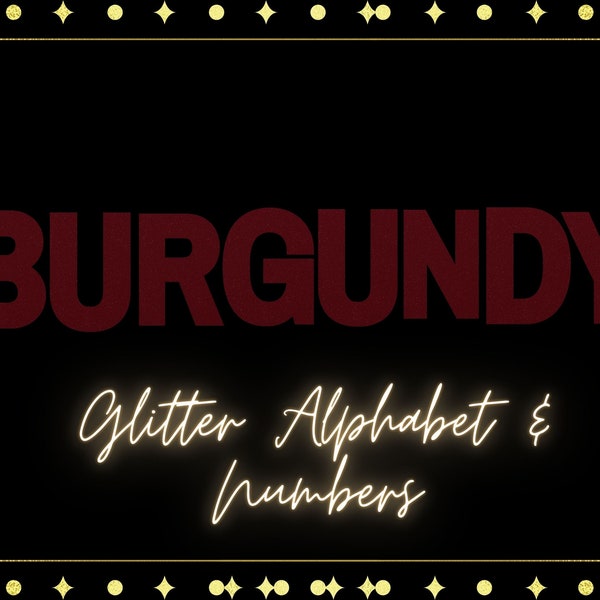 Burgundy Glitter Letters - Etsy