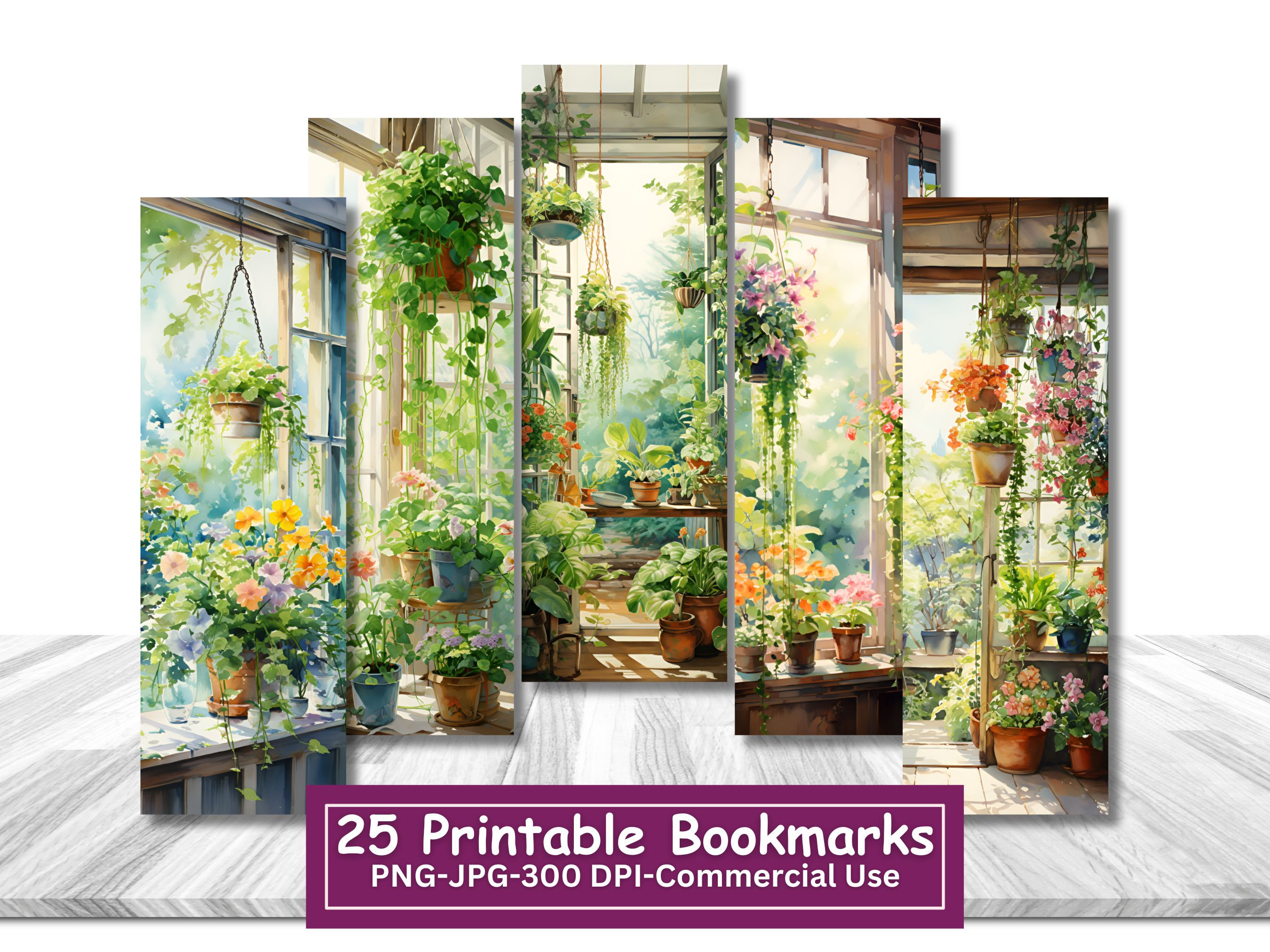 Watercolor Plants Printable Bookmarks: Botanical Designs (set of 25 ...