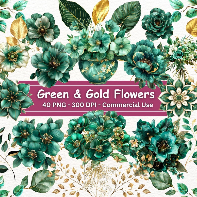 Flowers Clipart - Etsy