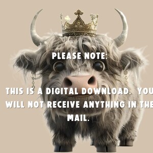 Fuzzy Highland Cow Clipart Bundle: 32 Funny Cartoon Pngs (digital ...
