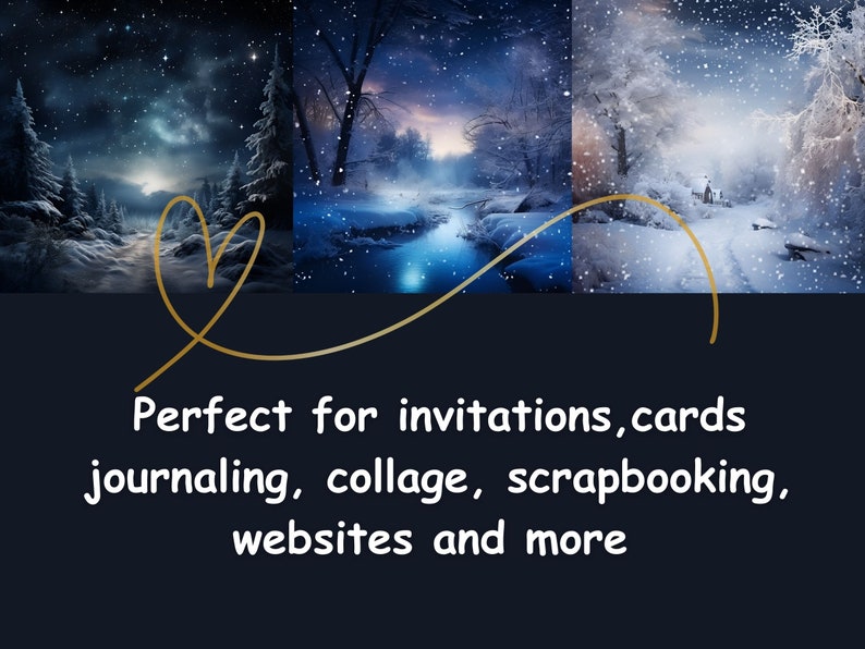 Winter Snow Digital Paper: Snowy Forest, Landscape Backgrounds (digital ...