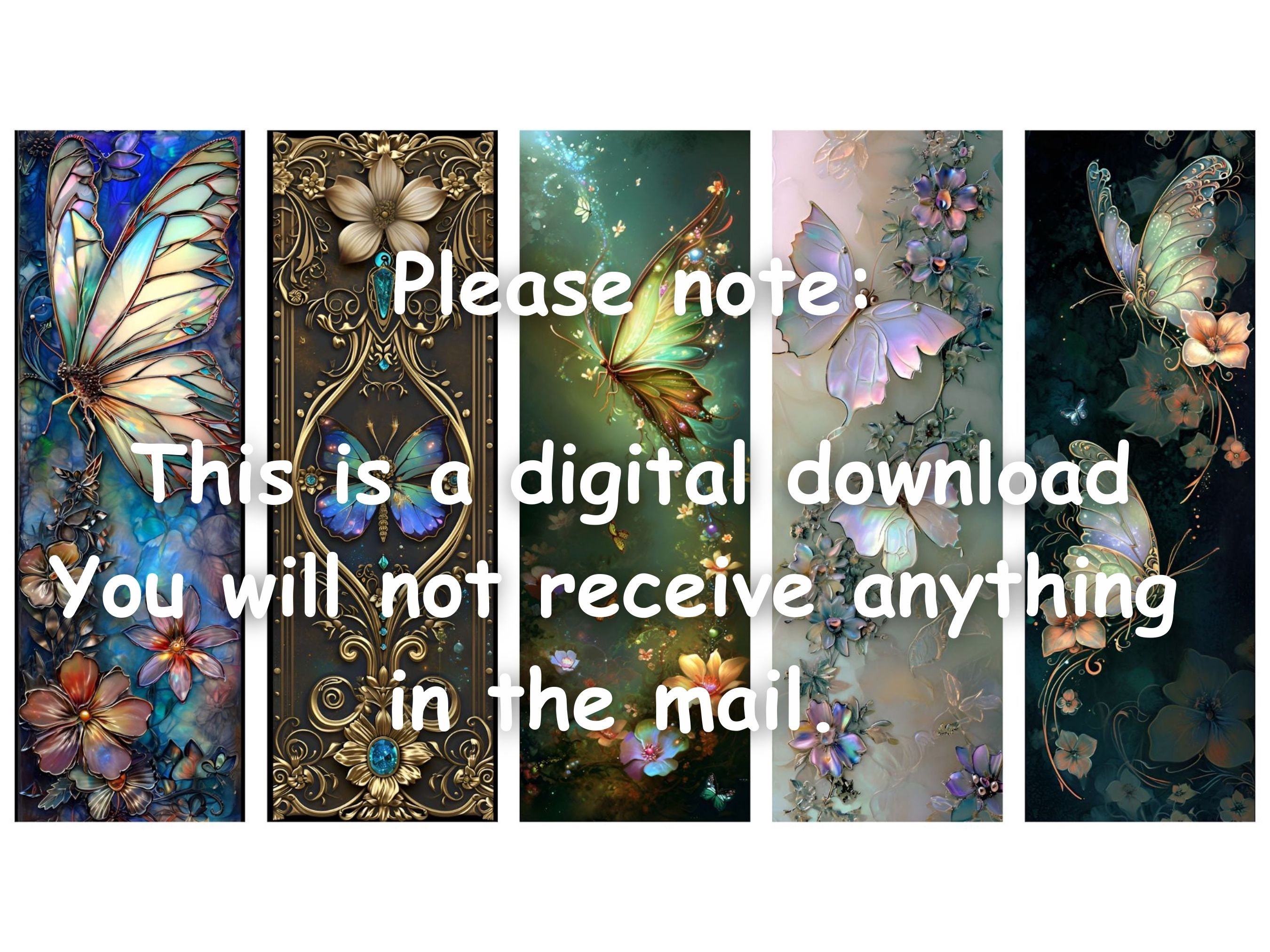 Fantasy Butterfly Bookmarks: Printable PNG/JPG Set (commercial Use) - Etsy
