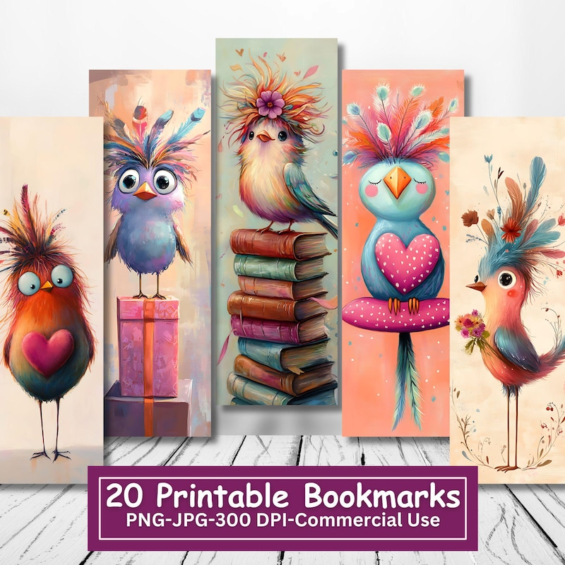Printable Bird Bookmarks - Etsy