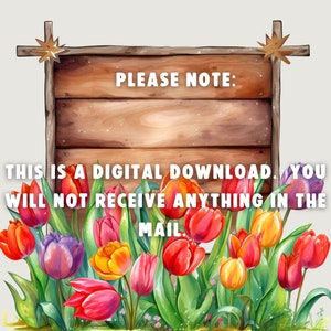 Floral Wooden Signs Clipart: Watercolor Flowers PNG Set (digital ...