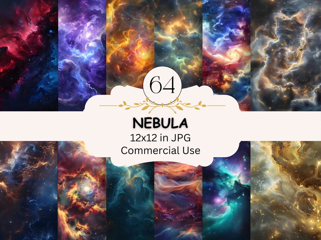Nebula Backgrounds, 64 JPG Set, Colorful Space Backdrops, Stars ...