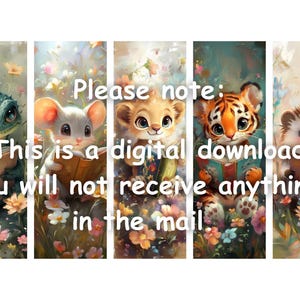 Cute Animals With Books Printable Bookmark Bundle, JPG Print and Cut ...