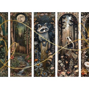 Woodland Animals Printable Bookmarks: Fantasy Forest Designs (PNG/JPG ...