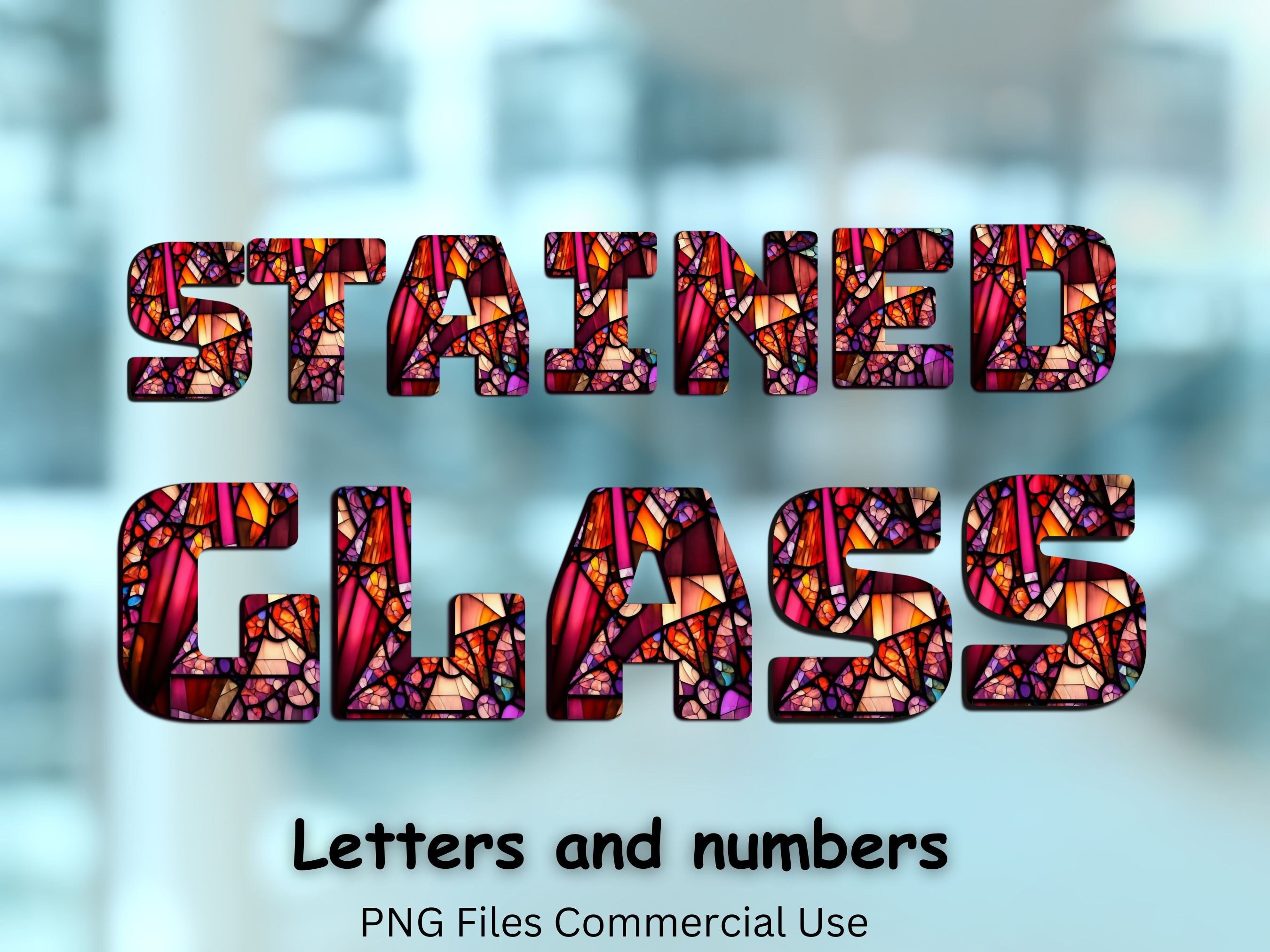 Stained Glass Alphabet PNG, Decorative Letters and Numbers Clipart ...