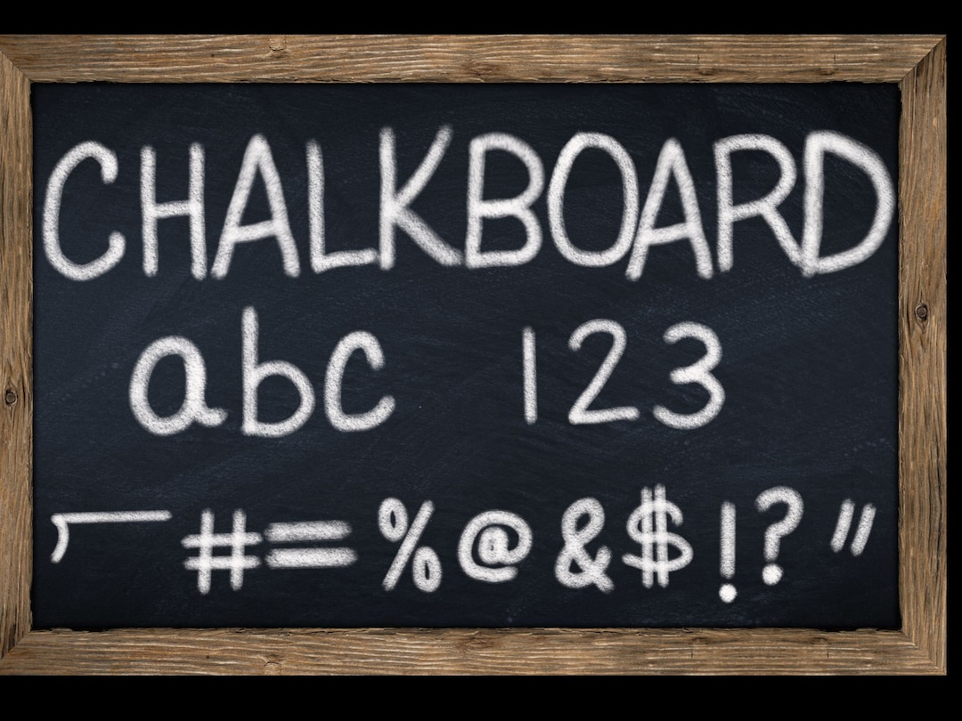 White Doodle Letters, Chalkboard Alphabet Clipart, Chalk Style and ...