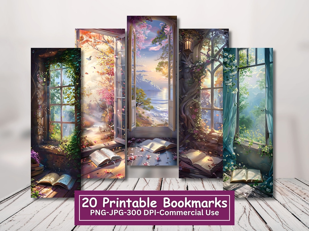 Fairytale Window Reading Bookmarks: 20 Printable Designs (JPG, PNG) - Etsy