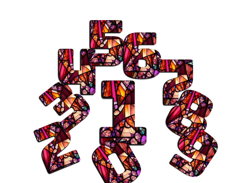 Stained Glass Alphabet PNG, Decorative Letters and Numbers Clipart ...