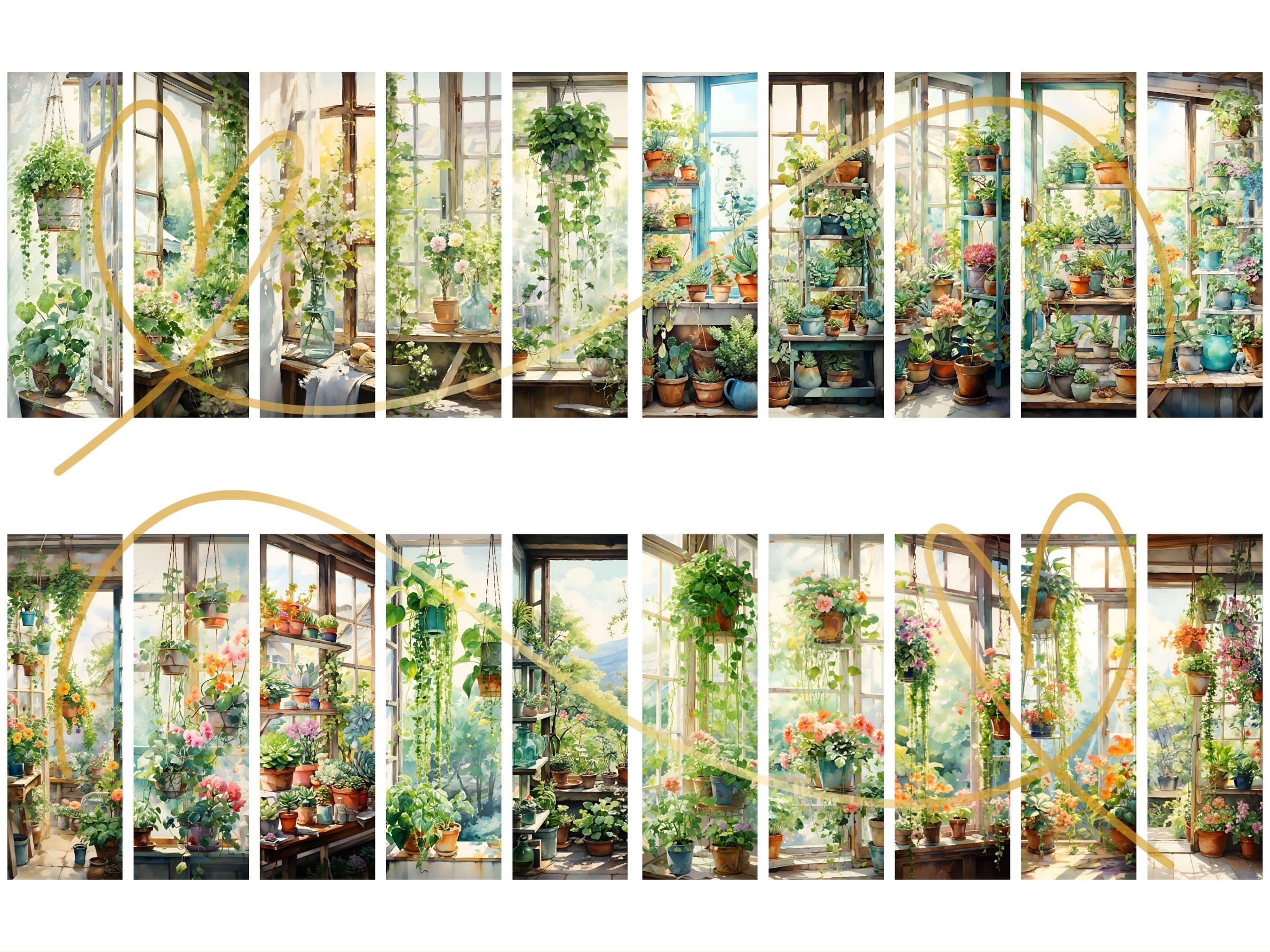 Watercolor Plants Printable Bookmarks Bundle Set of 25 - Etsy