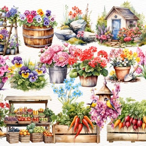 Vibrant Spring Clipart Bundle (set 2), 35 PNG Images, Commercial Use ...