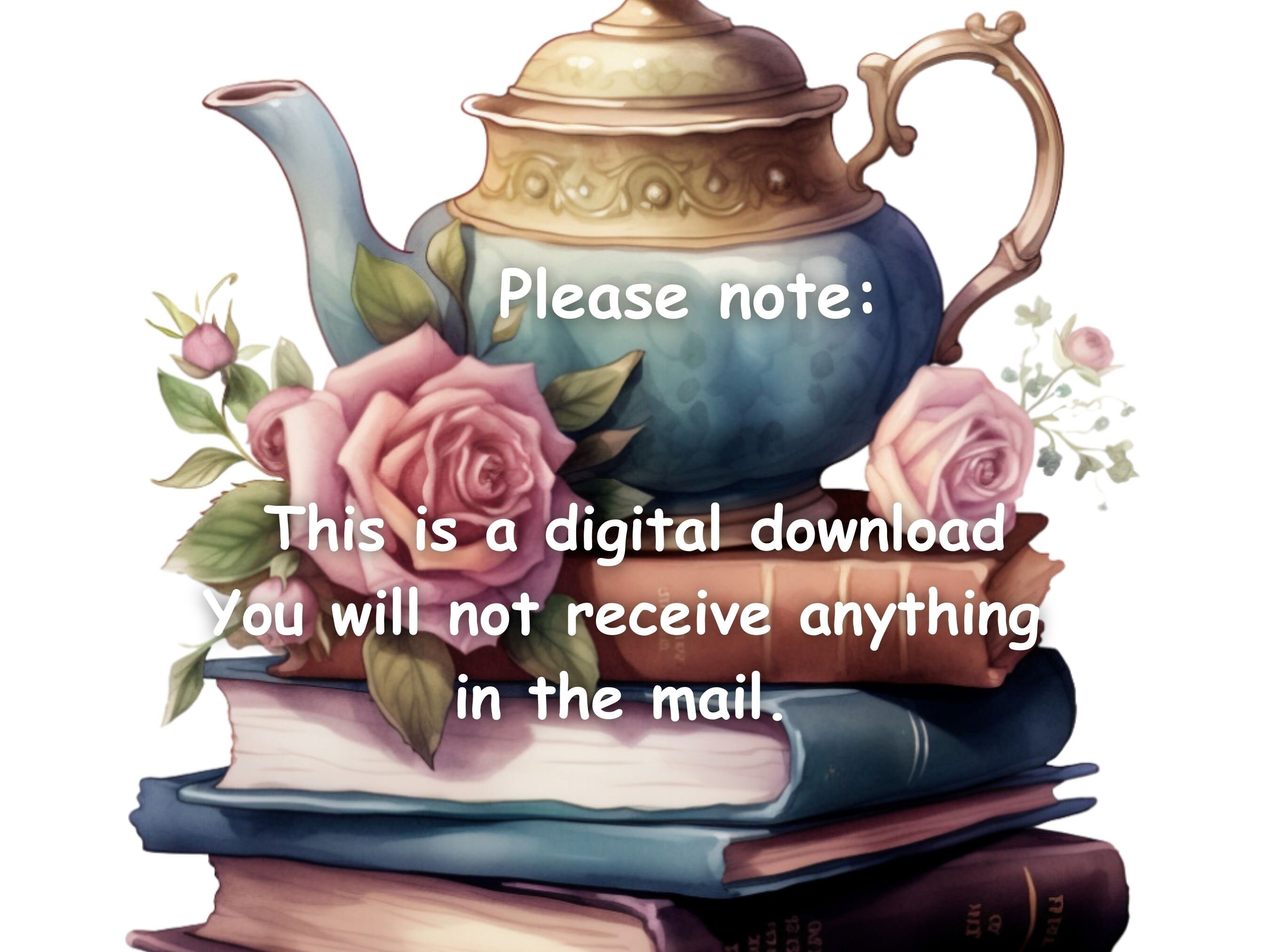 Pastel Watercolor Floral Books Clipart Book Bundle Set of 20 - Etsy