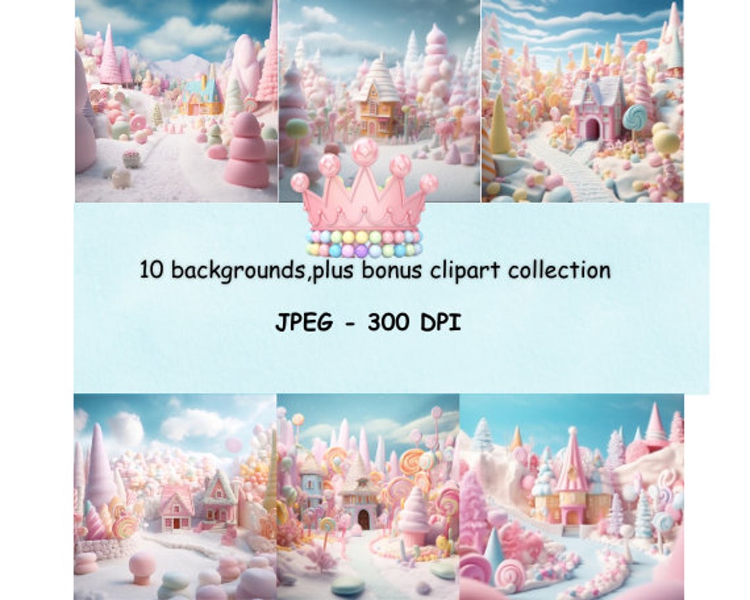 Pastel Candy World Digital Download, for Card Making, Invitations ...