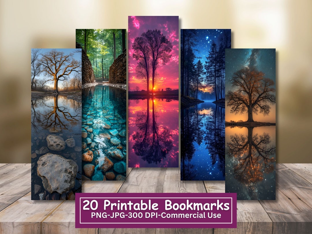 Landscape Printable Bookmarks: Nature Photography, Set of 20 (digital ...