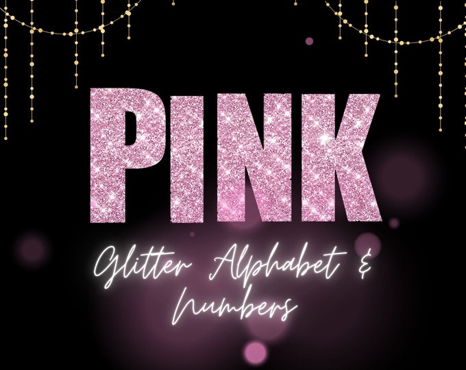 Glitter Letters PNG, Alphabet Clipart Pink Glitter Letters, Sublimation ...