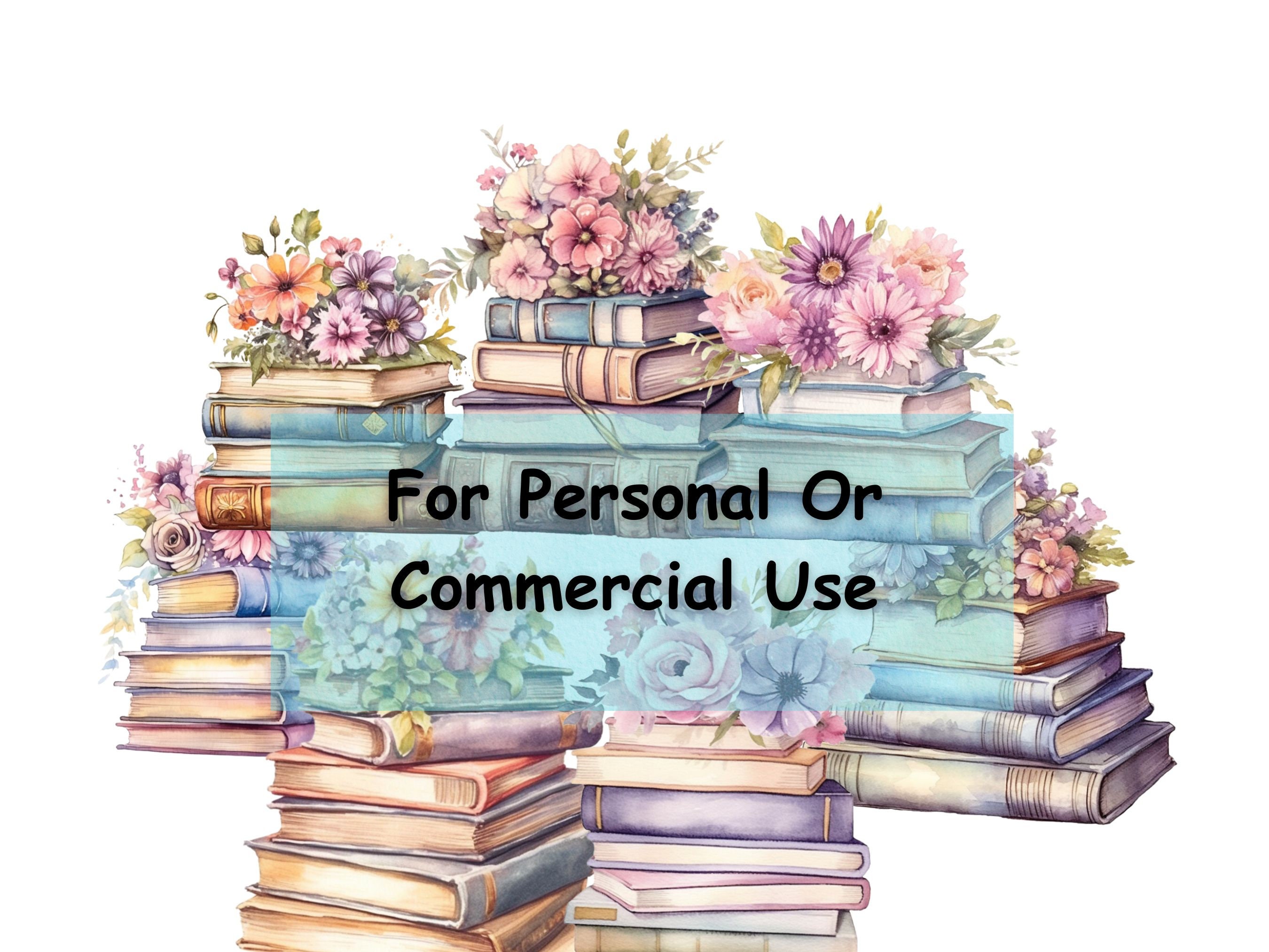 Floral Boho Chic Book Clipart Set of 10 Nursery Art Instant - Etsy