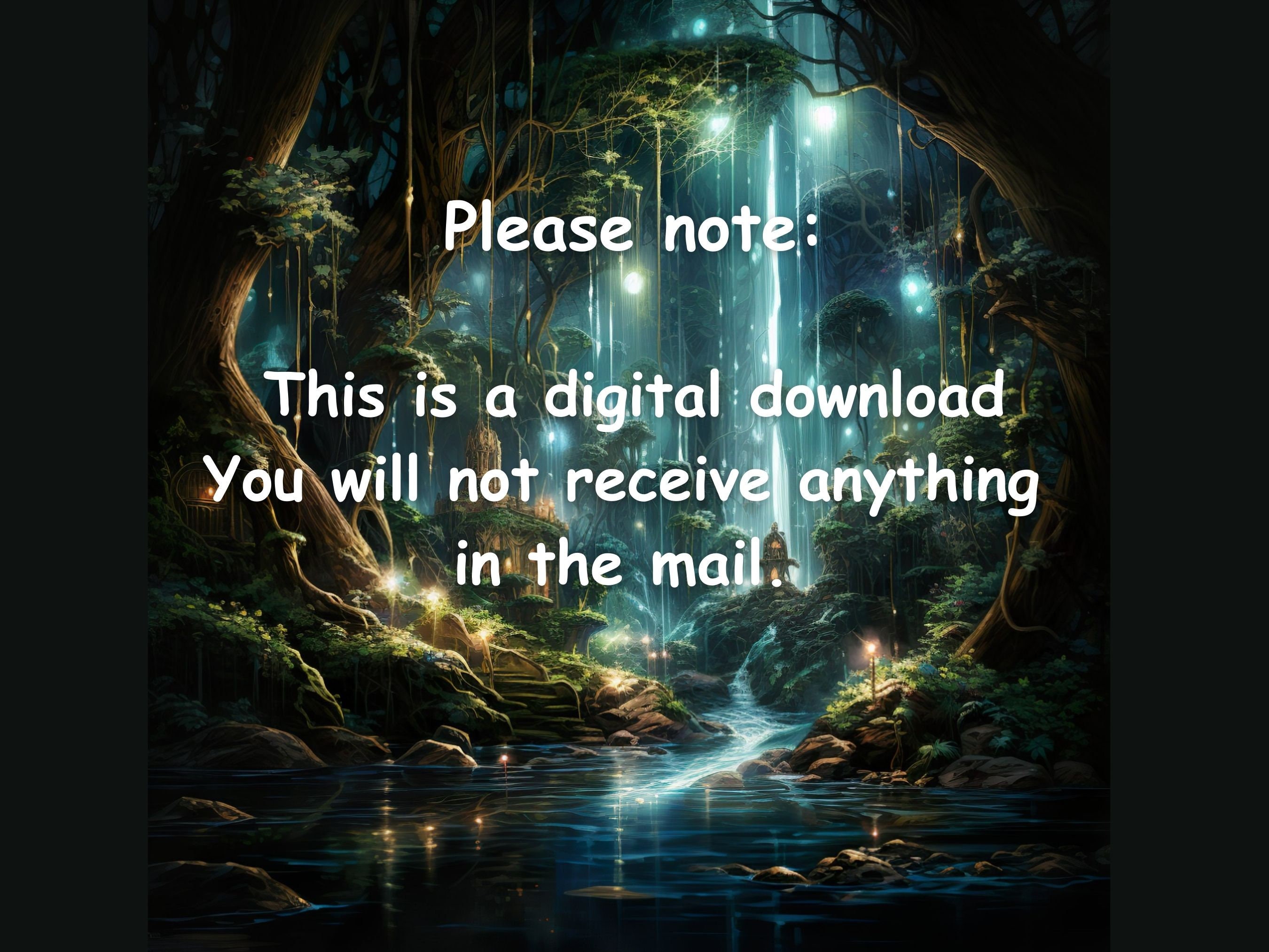 Printable Enchanted Waterfall Stream Lake Digital Paper - Etsy