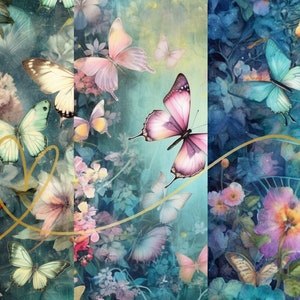 Printable Enchanted Butterfly Digital Paper Bundle, Enchanted Forest ...