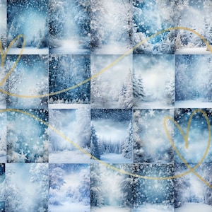 Winter Snow Digital Paper: Snowy Forest Backgrounds (digital Download ...