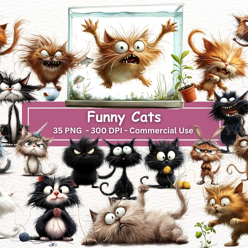 Cat Clipart - Etsy