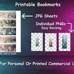 Watercolor Flowers Printable Bookmarks Bundle, Set of 20 PNG/JPG ...