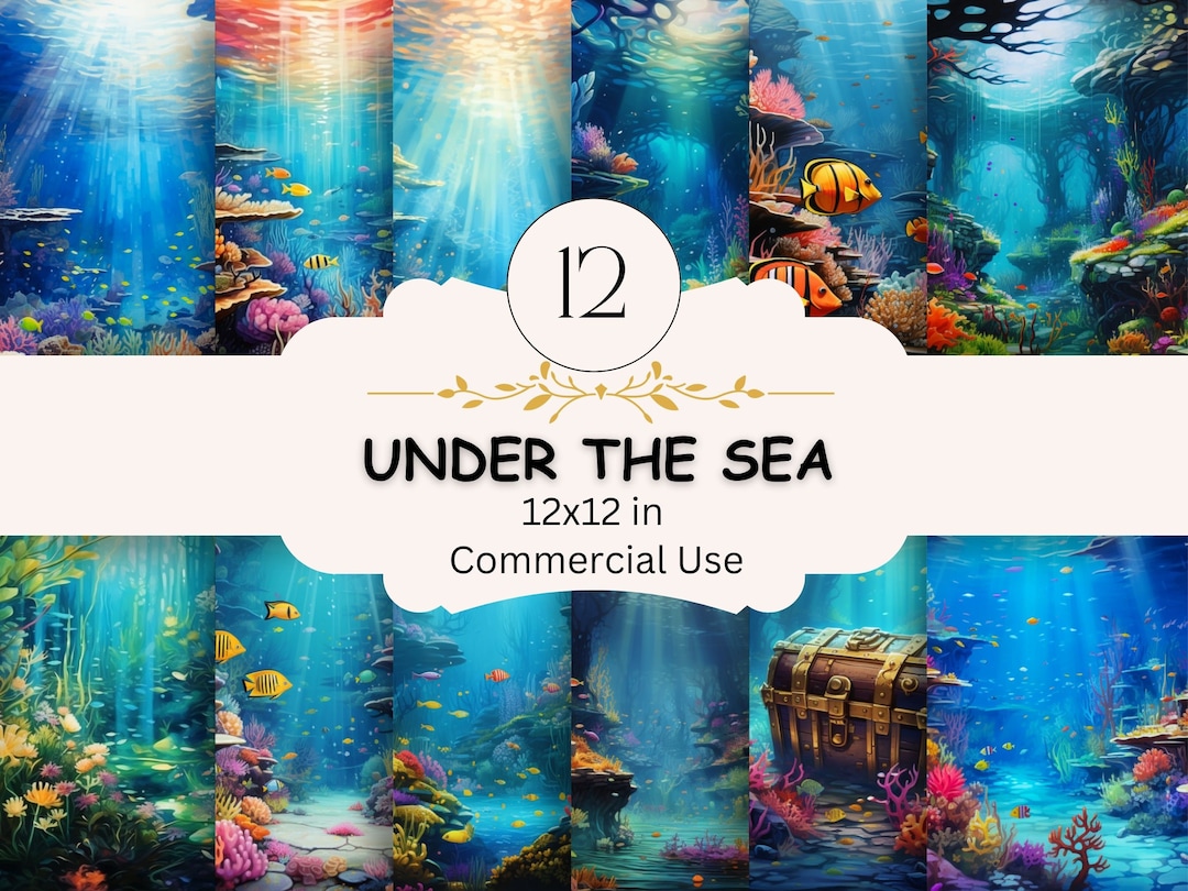 Underwater Digital Paper Pack: Ocean Clipart, Sea Backgrounds (digital ...
