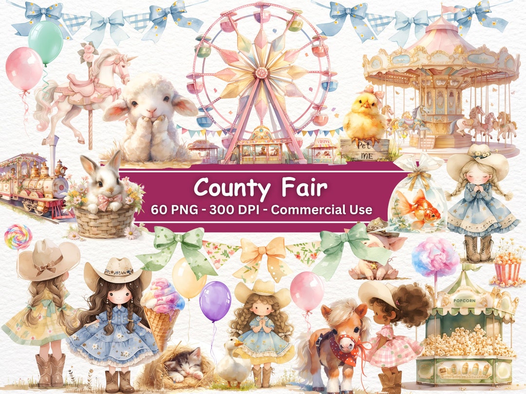 County Fair Watercolor Clipart Bundle: 60 PNG Set (digital Download) - Etsy