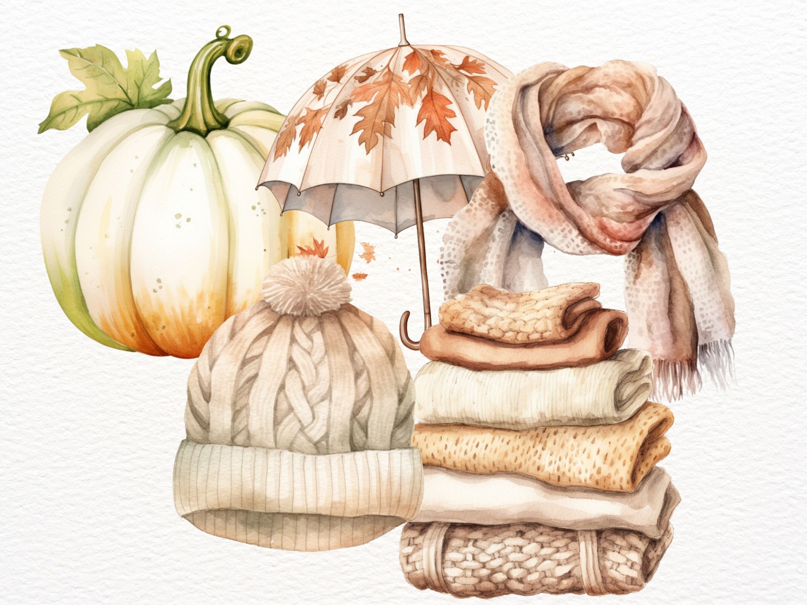 Autumn Variety Clipart Bundle 65 PNG Set Rustic Fall Cozy - Etsy