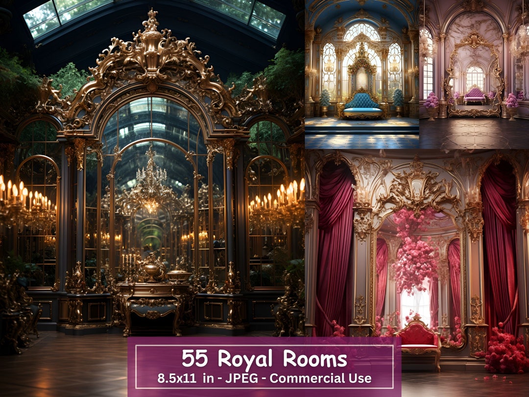 Royal Room Digital Background Bundle, 55 JPG Set, Digital Paper Craft ...