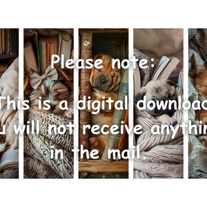 Puppies Sleeping With Books Printable Bookmarks: Set of 20 (digital ...