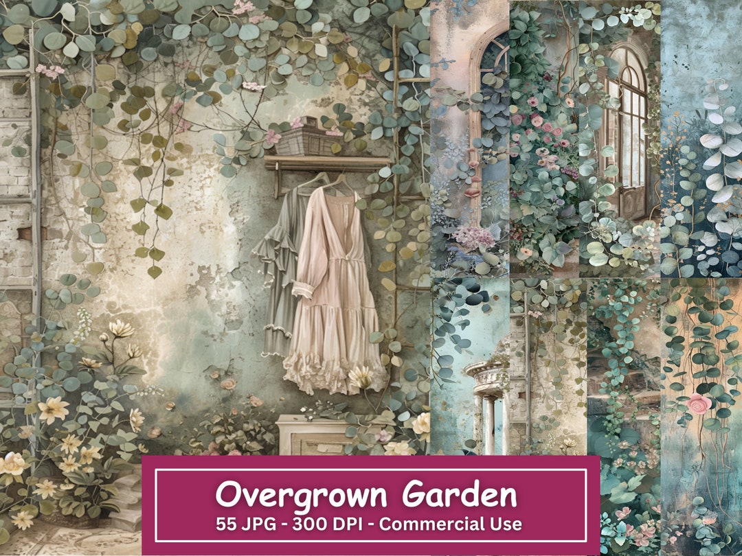 Overgrown Garden Junk Journal Pages: Botanical Castle Ruins (digital ...