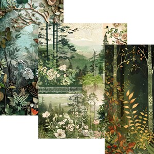 Woodland Digital Paper: Forest Collage for Scrapbooking (digital ...