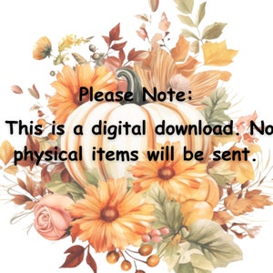 Floral Pumpkin Clipart, 15 Pngs, Transparent Background,digital ...