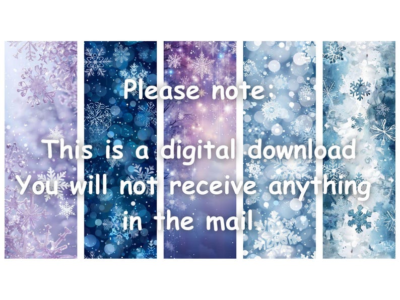 Snowflake Bookmarks: Winter Frozen Printable Set (PNG/JPG Digital ...