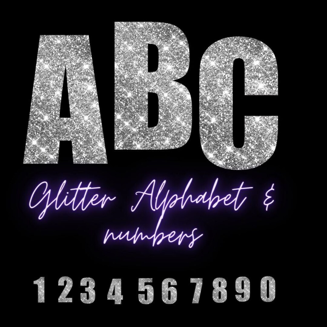 Silver Glitter Letters Sparkle Clip Art Letters Alphabet - Etsy