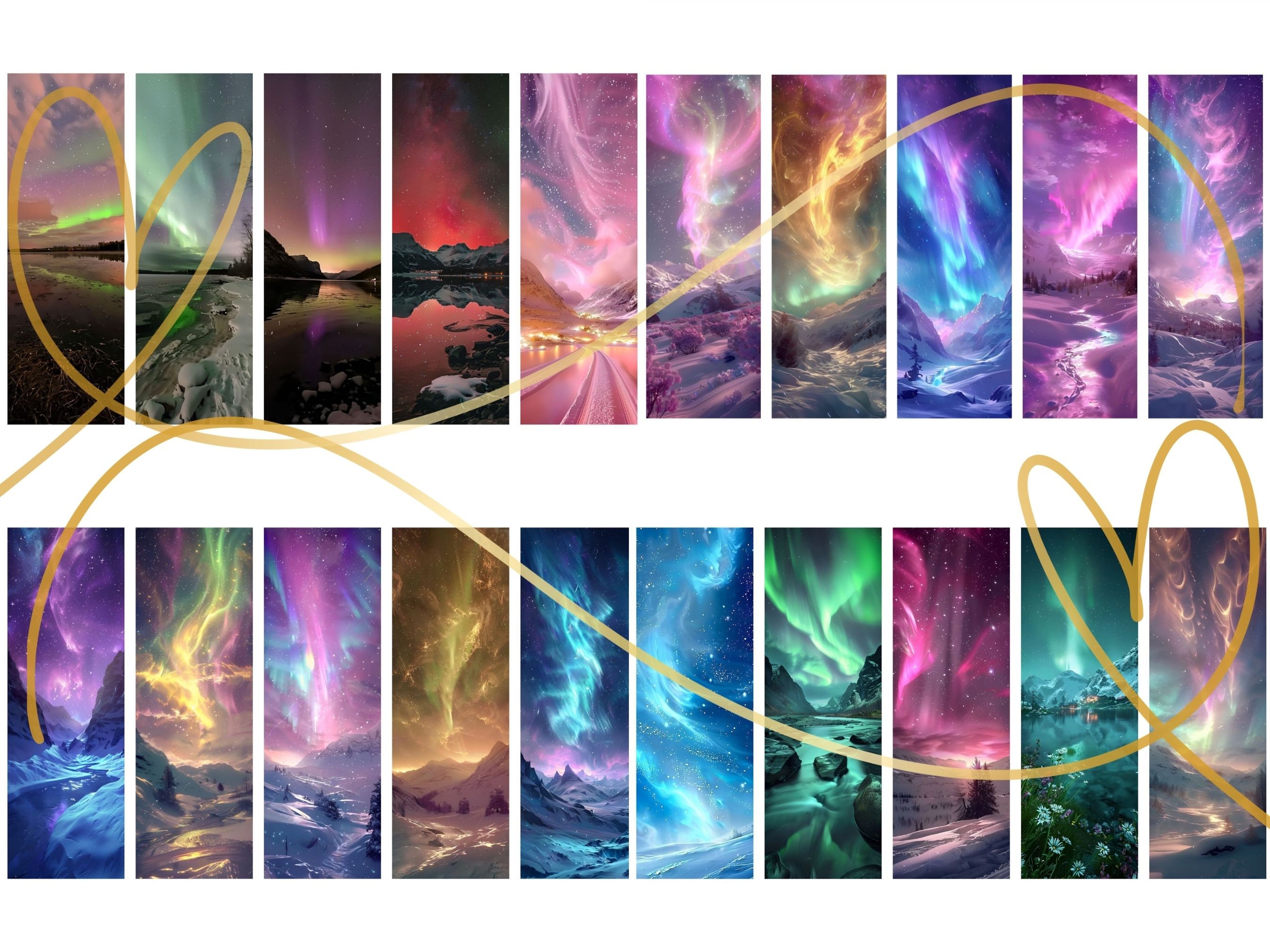 Aurora Borealis Bookmarks: Northern Lights Printable Set (digital ...