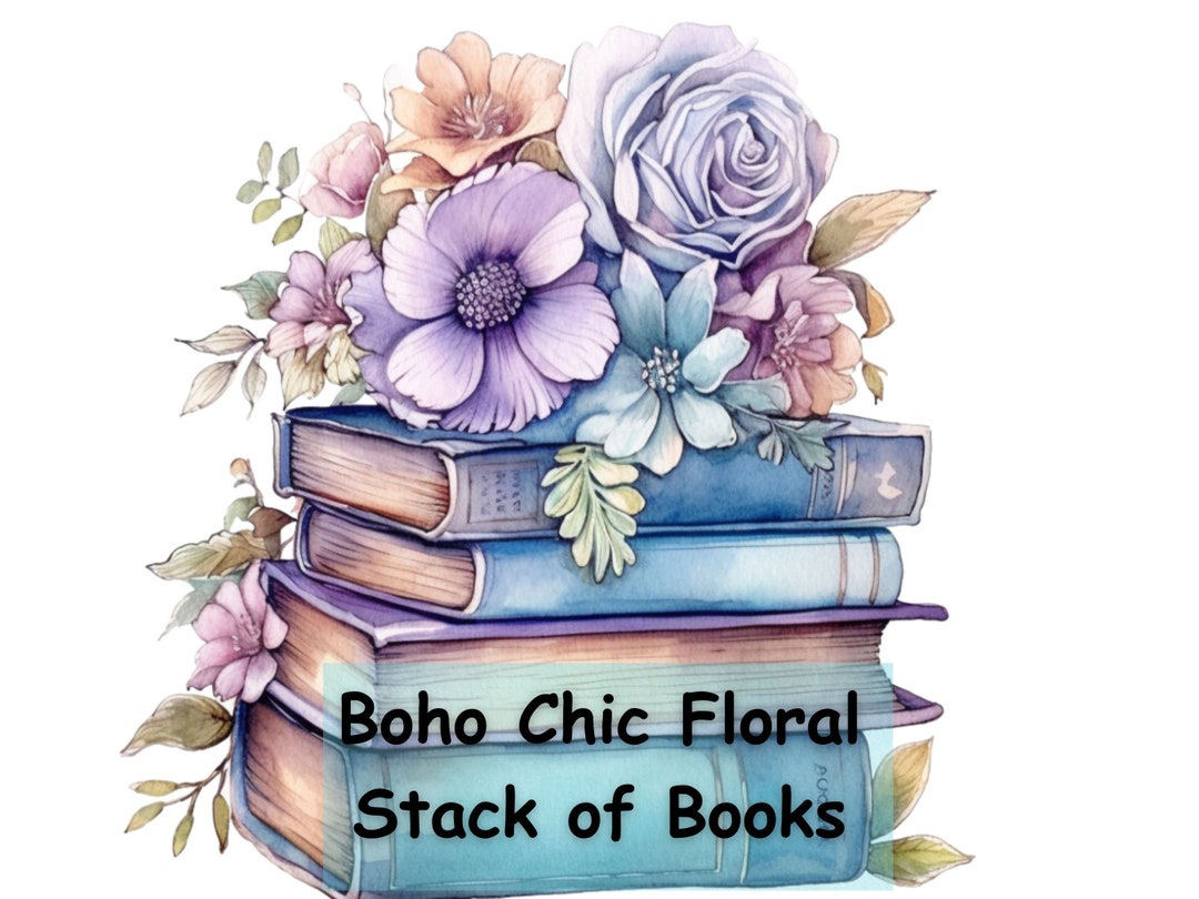 Floral Boho Chic Book Clipart Set of 10 Nursery Art Instant - Etsy