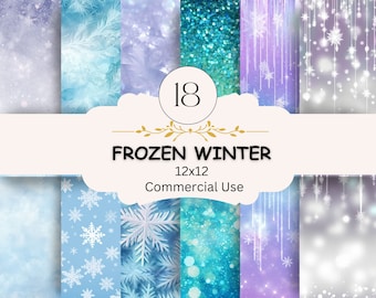 Pink & Maroon Snowflakes Digital Paper Winter Snow Digital Paper Ice ...